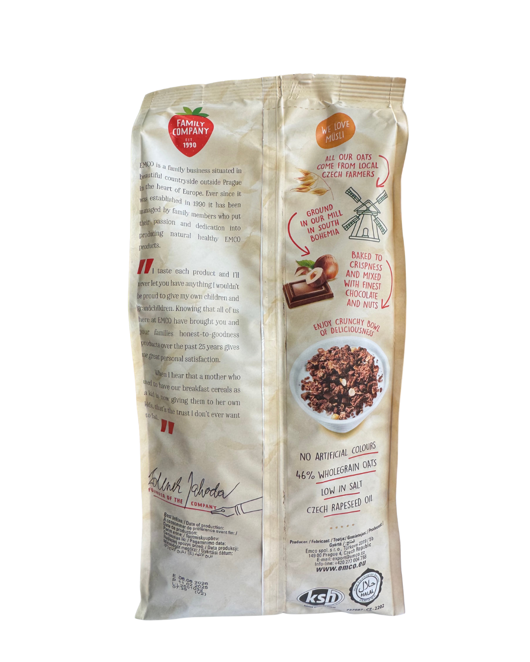 Emco Crunchy Musli Chocolate & Hazelnuts 750g - Araaby Eshop